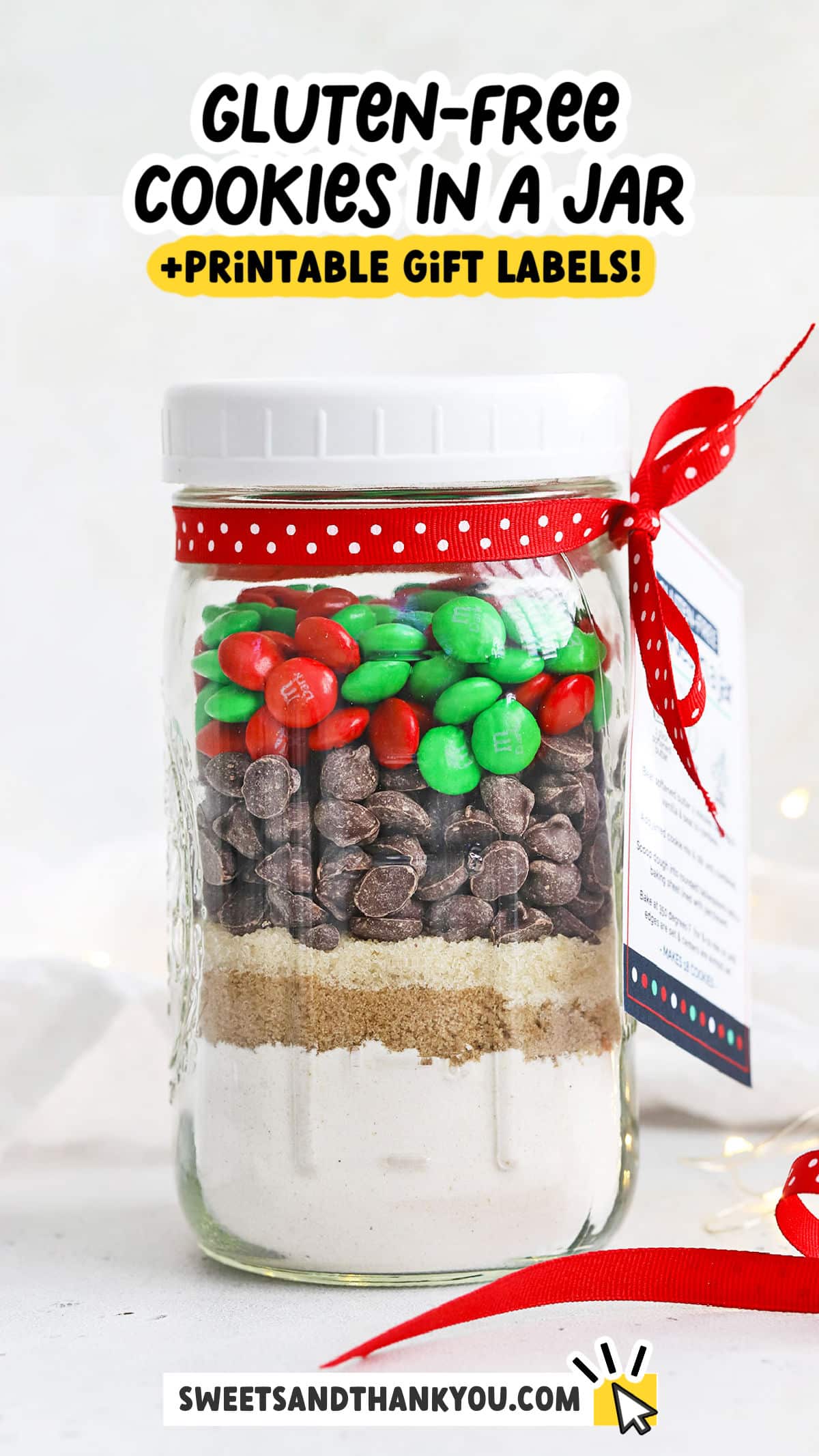 Gluten-Free Chocolate Chip Cookies In A Jar (+Printable Labels!)