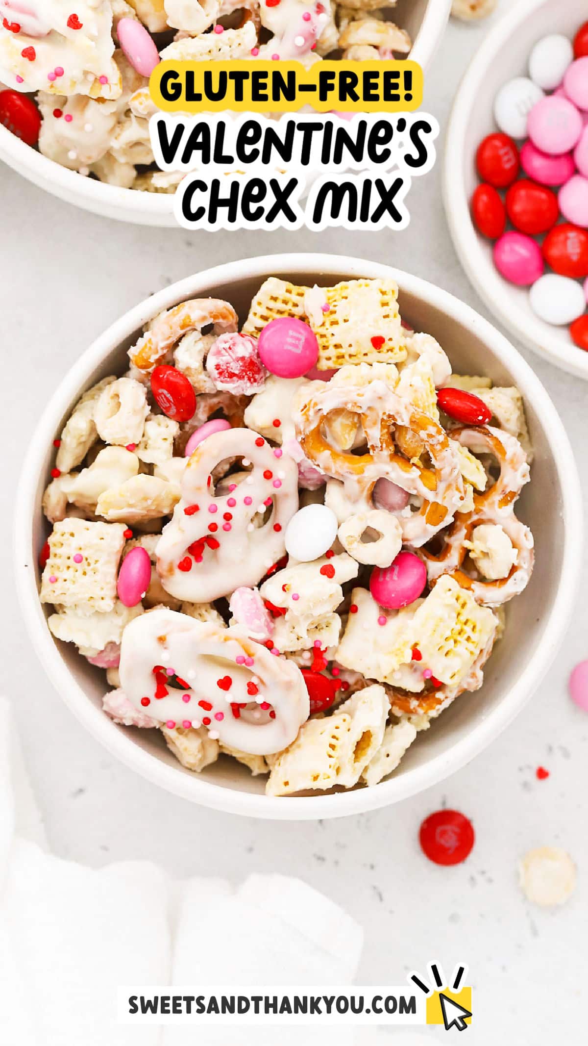 Valentines Chex Mix (Gluten-Free!) - Sweets & Thank You