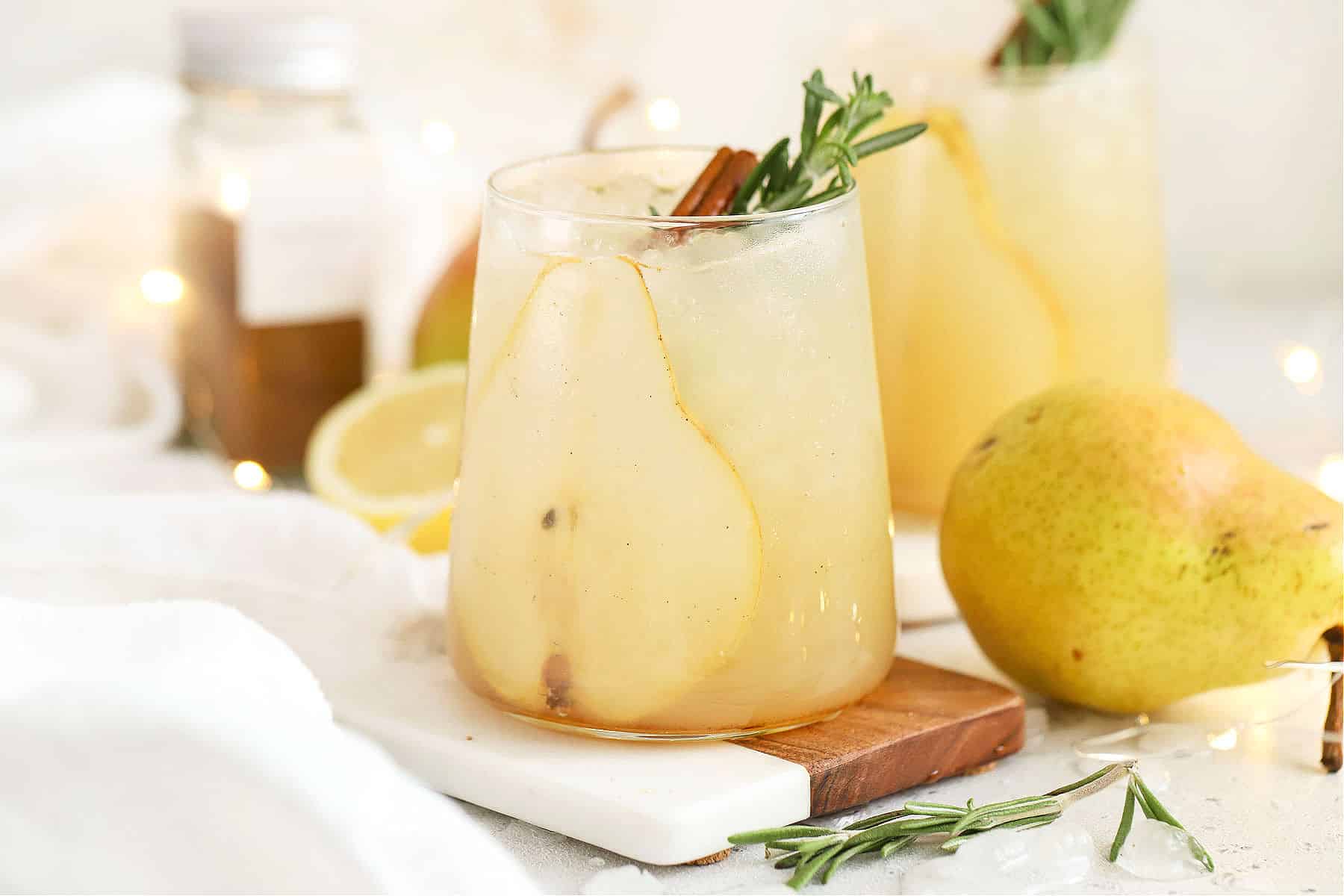 Sparkling Pear Ginger Mocktail (Easy & Non-Alcoholic!)