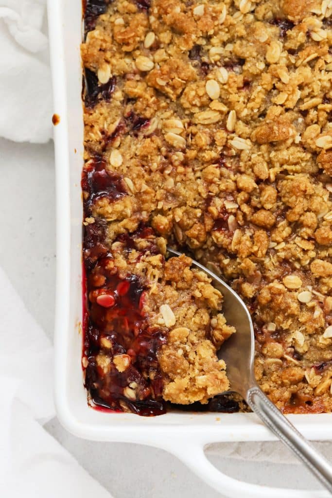 Gluten-Free Cherry Crisp (Fresh or Frozen Cherries!)